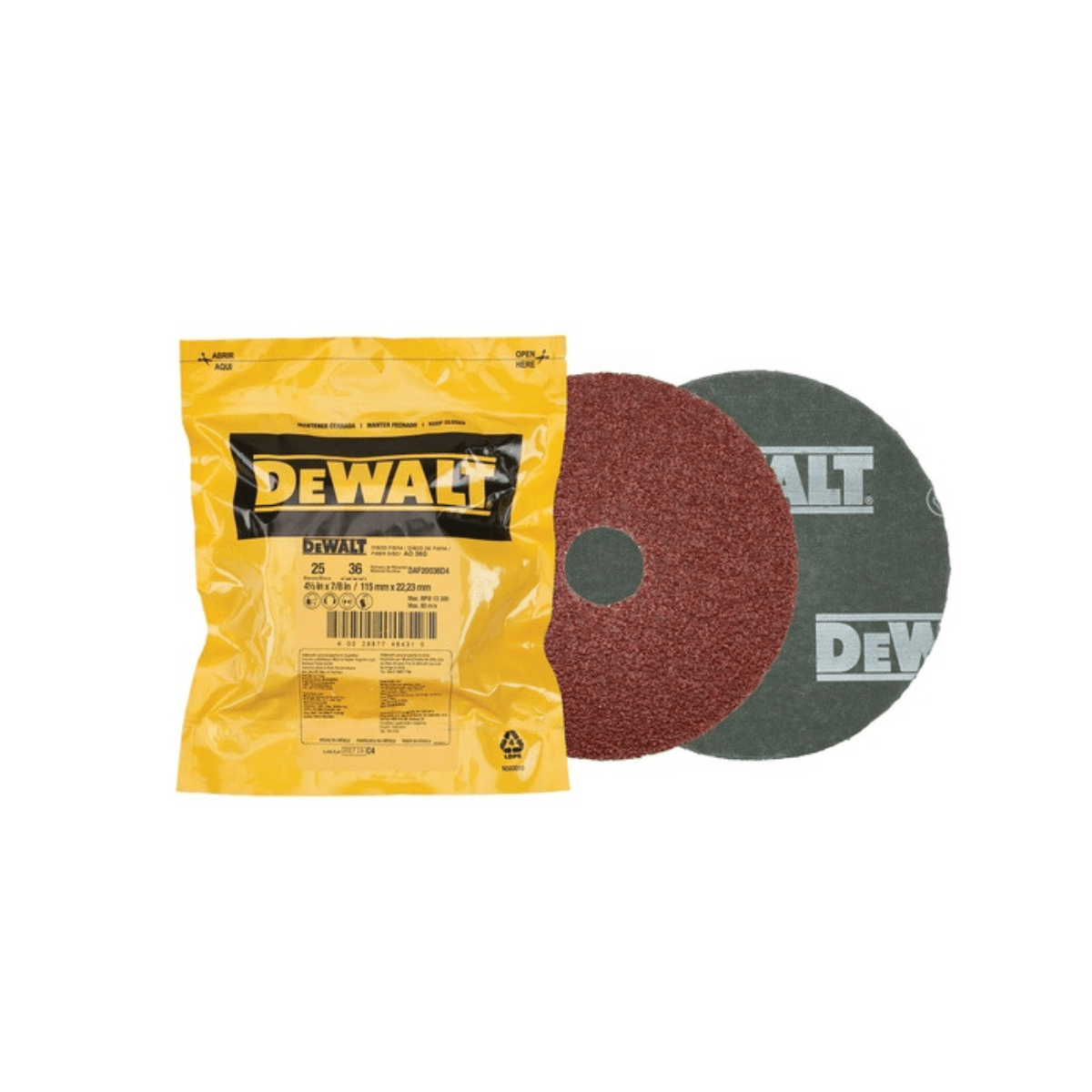Disco de Lixa 4.1/2- 115mm Grão 24 Óxido de Alumínio Dewalt - Loja Brafer