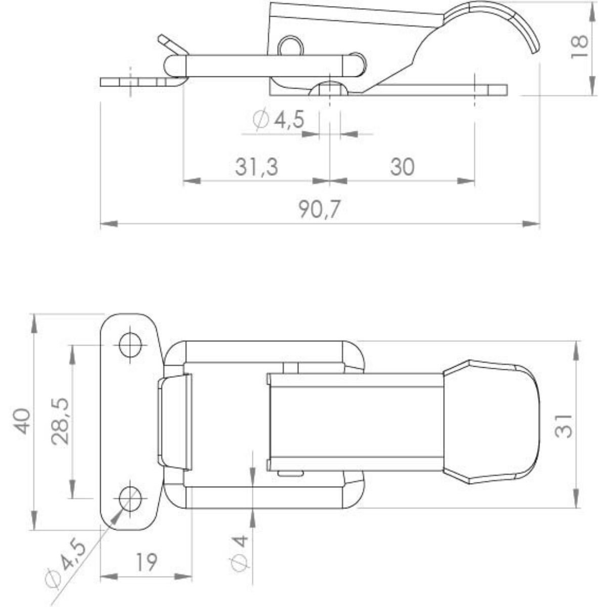 Fecho Trava Pressão Grampo Rapido Fb8 E9 Zincado 50 Und Loja Brafer