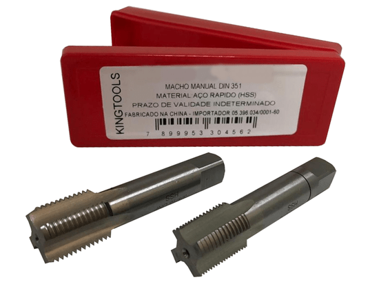 Macho Manual M20 X 2,5 Hss Din 352 (métrica) Ma20 - Kingtools - Loja Brafer