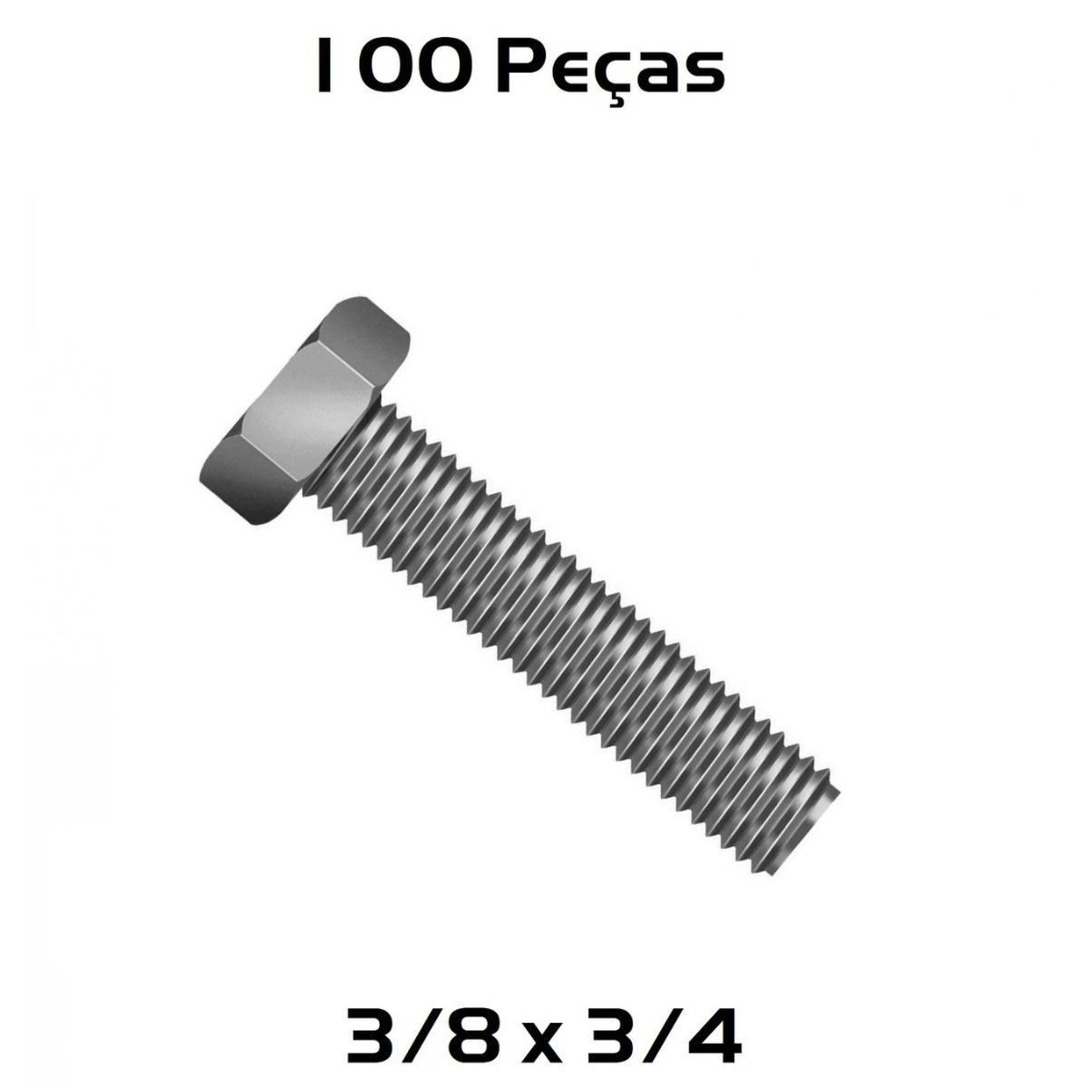 Parafuso Sextavado 3/8 x 3/4 Inox 16 Unc RI 100 Unidade - Loja Brafer